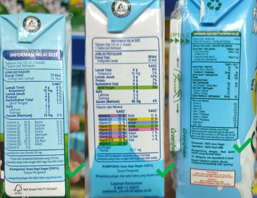 Perbandingan Susu UHT Ultra Milk, Ultra Mimi dan Greenfields : Mana ...