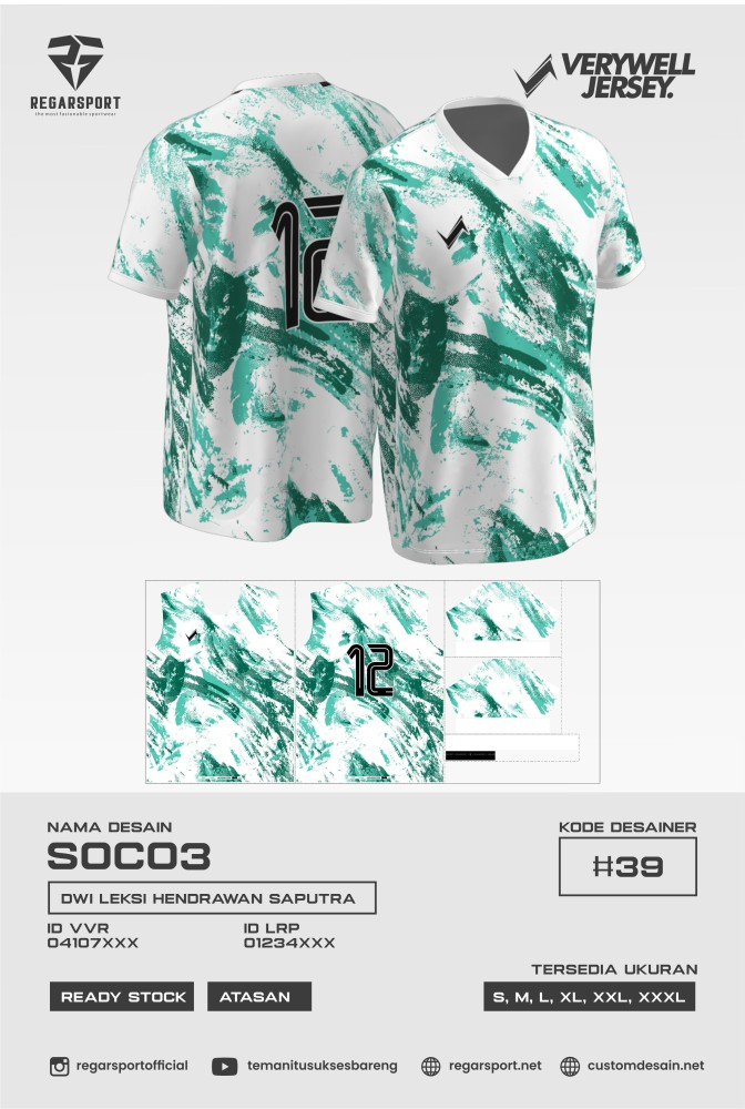 Produk Jersey atasan lengan pendek untuk sepakbola