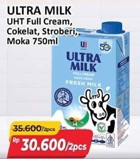Harga Ultra Milk Susu UHT Full Cream 750 ml hari ini Minggu, 14 Jun ...