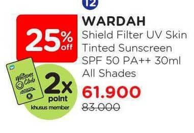 Promo Harga Wardah UV Shield Tone Up Sunscreen SPF 50 PA+++ 30 ml SPF ...