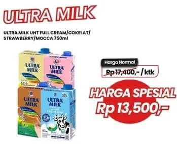 Harga Ultra Milk Susu UHT Full Cream 750 ml hari ini Minggu, 14 Jun ...