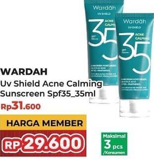 Harga Wardah UV Shield Acne Calming Sunscreen Serum SPF35 PA+++ 35 ml ...