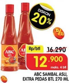 Harga ABC Sambal Extra Pedas 270 ml hari ini Rabu, 1 Jul 2026 21.35 WIB